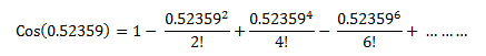 C++ program for Cosine Series - Linux Punx